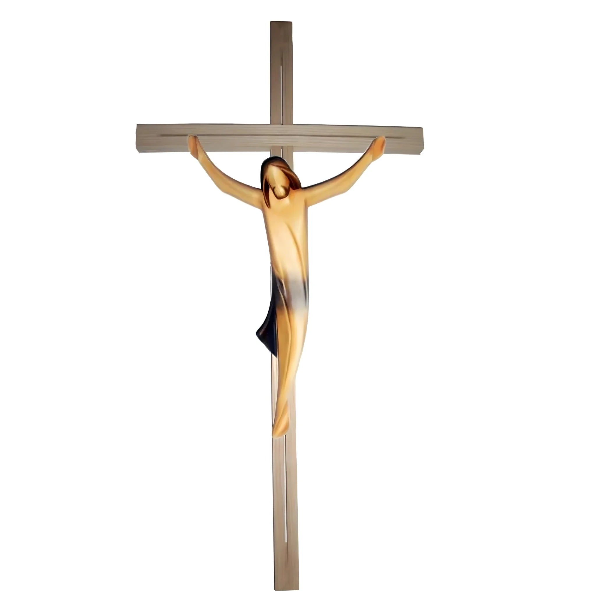 Stylized Christ on Maple and Linden Wood Cross Val Gardena – F.A ...