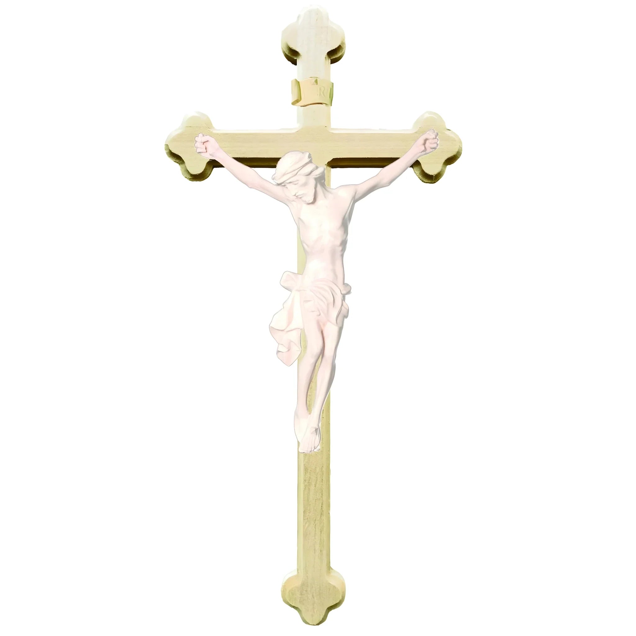Baroque Crucifix Val Gardena in Natural Wood – Artisan Work – F.A ...