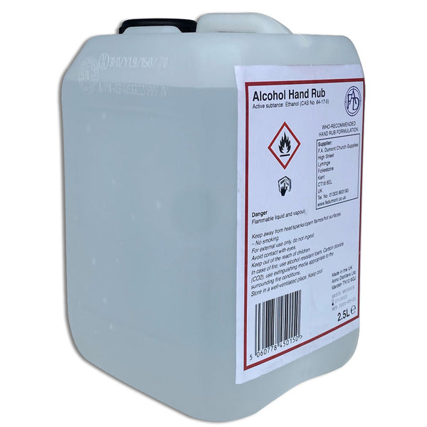 2.5ltr 80% Alcohol Hand Rub Sanitiser – F.A. Dumont Church Supplies